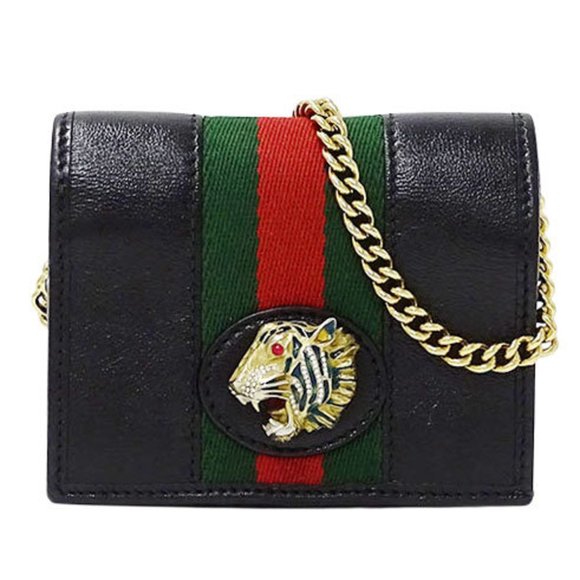 Gucci | Bags | Gucci Wallet Mens Bifold Chain Raja Sherry Black Tiger ...